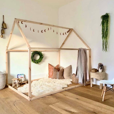 House Bed Frame for Kids | Full Size, Natural – Ruby Rye Co